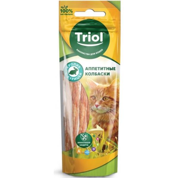 Triol Аппетитные колбаски из кролика с курицей для кошек (PT30) 40г