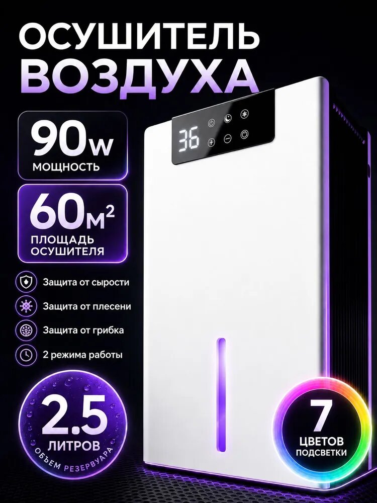 Welrenis Осушитель воздуха Осушитель воздуха для дома, поглотитель влаги 2,5л
