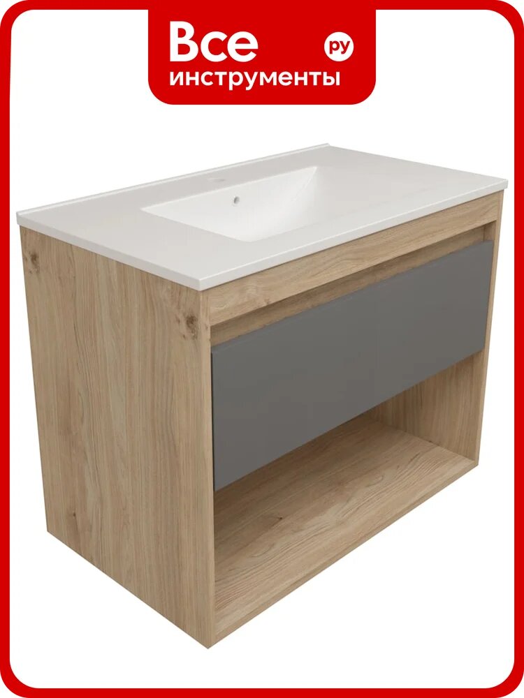 Фасад для тумбы в ванную Teymi 80 см Vitra цвет графит T60415 ЦБ-00272681