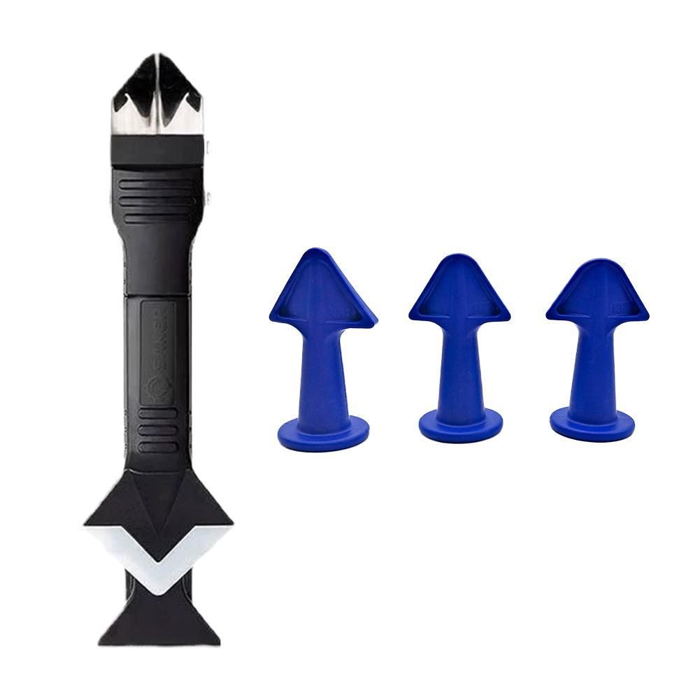 Шпатель строительный для герметика/шпатель для выравнивания герметика 3 в 1 со сменными насадками/набор инструментов