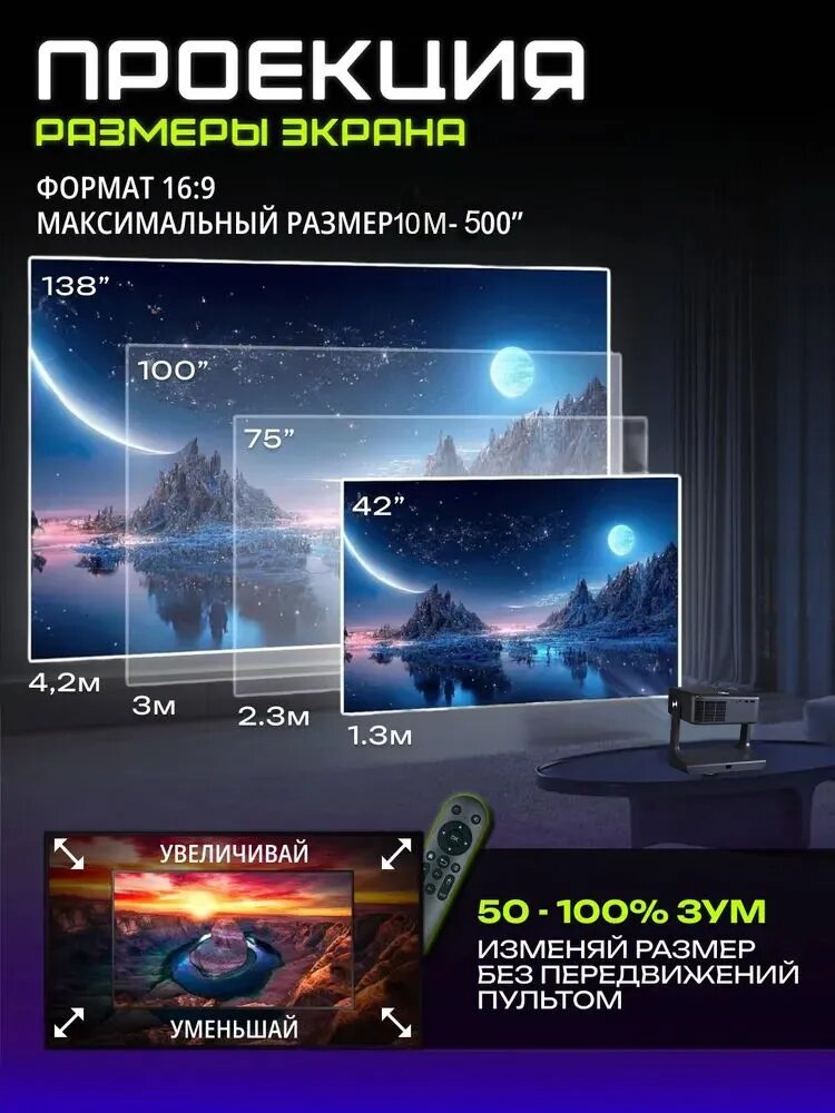 Проектор, 1LCD, белый — фото 1