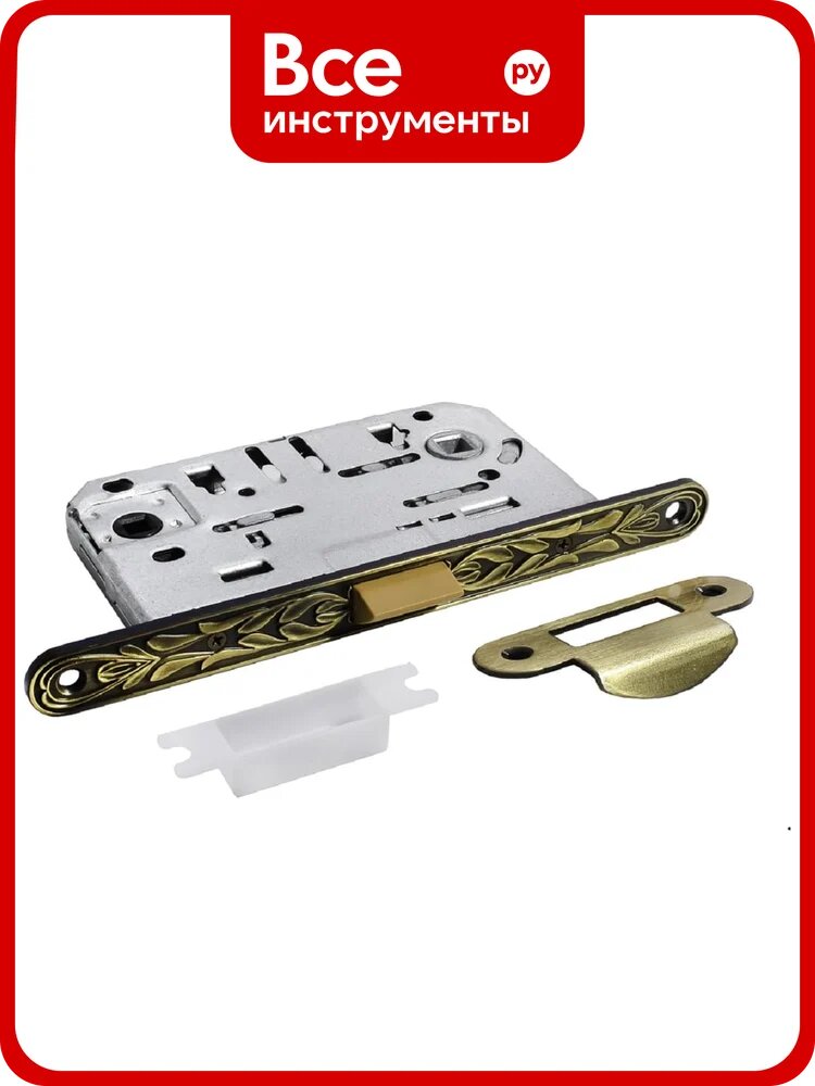 Замок с пластиковым язычком MORELLI 1895P-U IB защелка бесшумная многофункциональная, цвет-итальянская бронза 9011894
