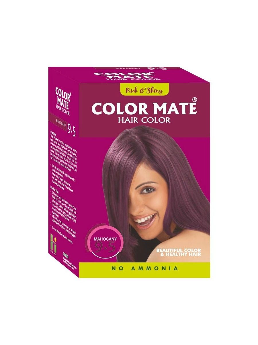 Color Mate Краска Для Волос, Цвет Красное Дерево Тон 9.5, Без Аммиака (5 Шт. Х 15г.)