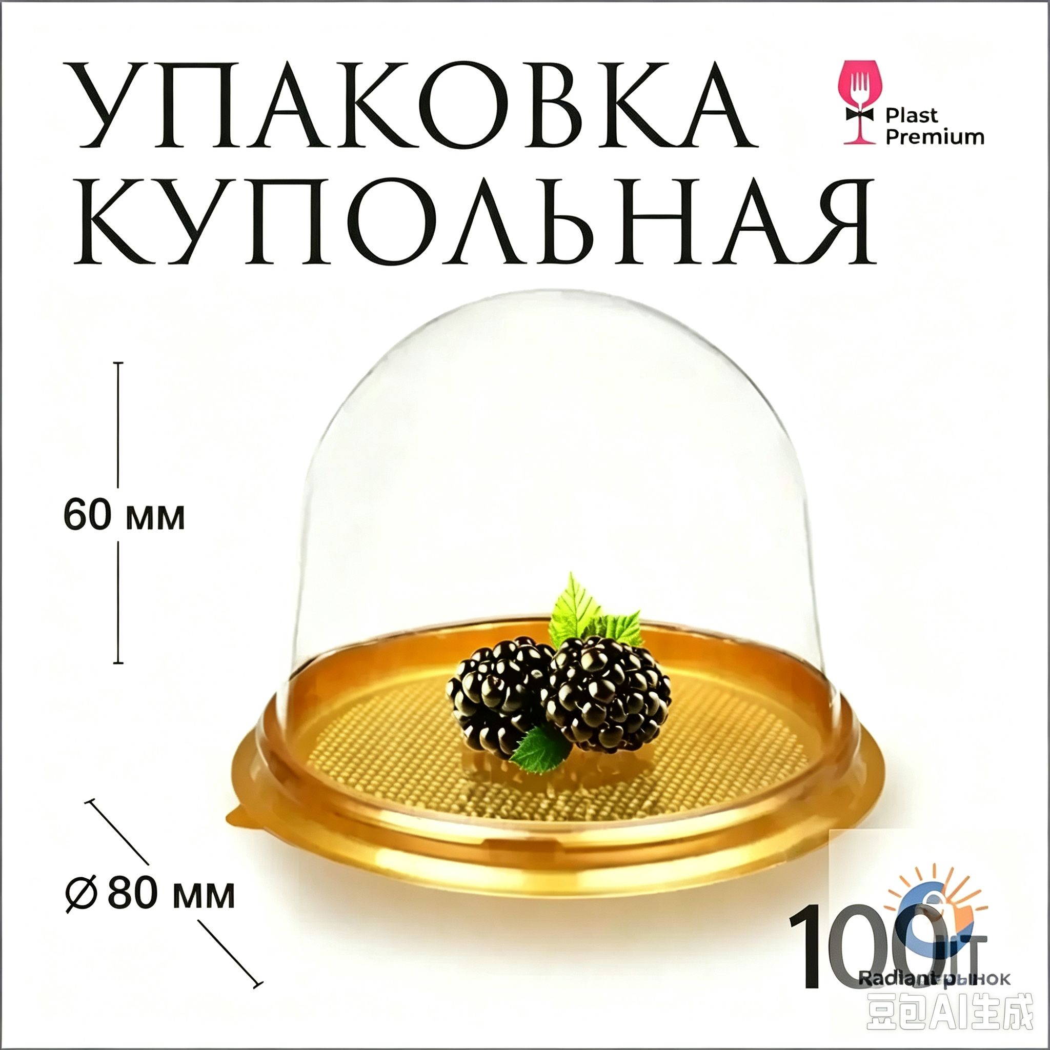 Коробка для капкейков, маффинов 100 шт