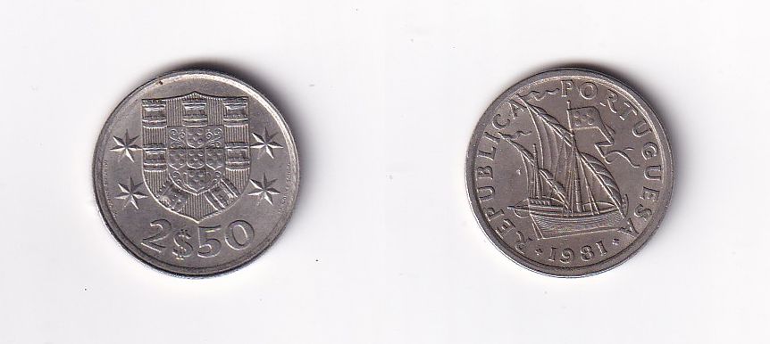 Португалия, 2,50 эскудо 1981 год