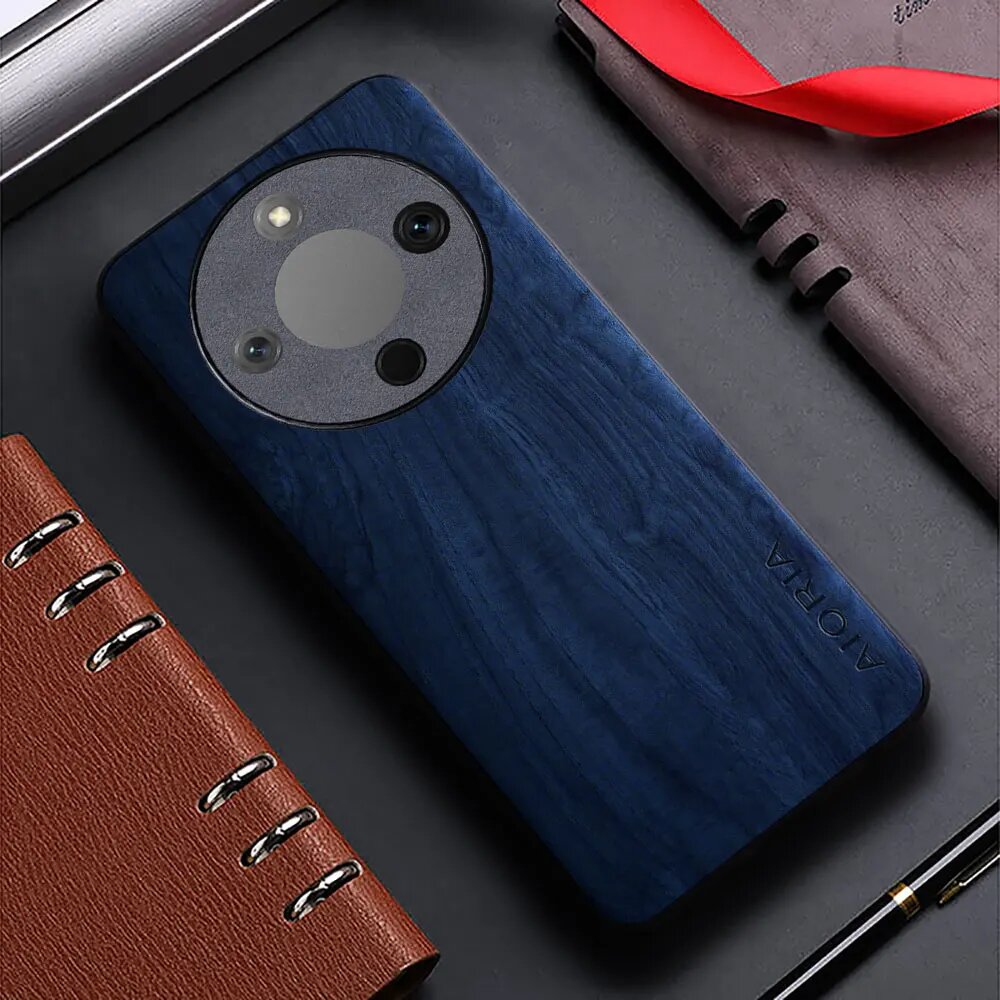 Кожаный Чехол С Бамбуковым Узором Для Honor X9D X7D X7C X7B X7A X9B X9A Синий, Dark Blue, Honor X9B