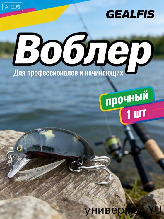 Плавающий имитационный воблер в виде жука для ловли окуня и судака, 35 мм, 4.2 г