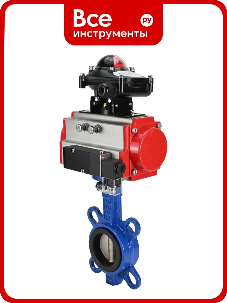 Затвор дисковый WCB-316L-NBR Ду100 Ру16, пневмопривод DA-105, пневмораспределитель 220VAC, БКВ LSB-210 DN-ru D050-85681