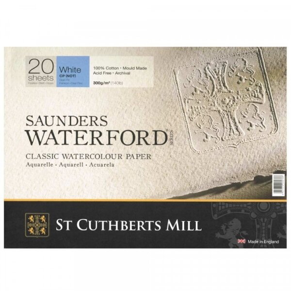 "St. Cuthberts Mill" Альбом для акварели CP 100 % хлопок 300 г/м2 23 х 31 см склейка с одной стороны 20 л.