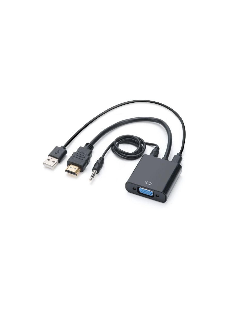 Переходник HDMI(M)-VGA(F) + AUX POWER