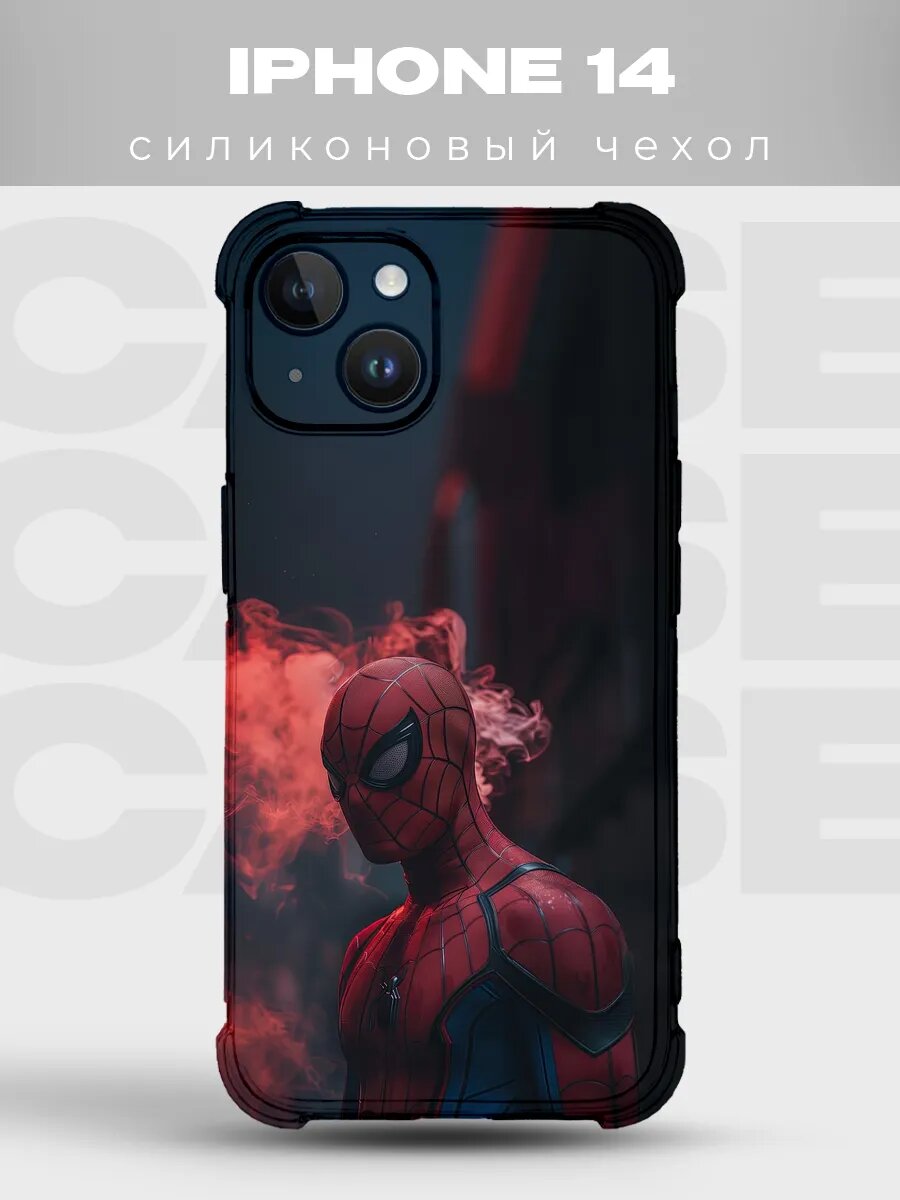 Чехол на iPhone 14 Человек-паук комикс spider man марвел