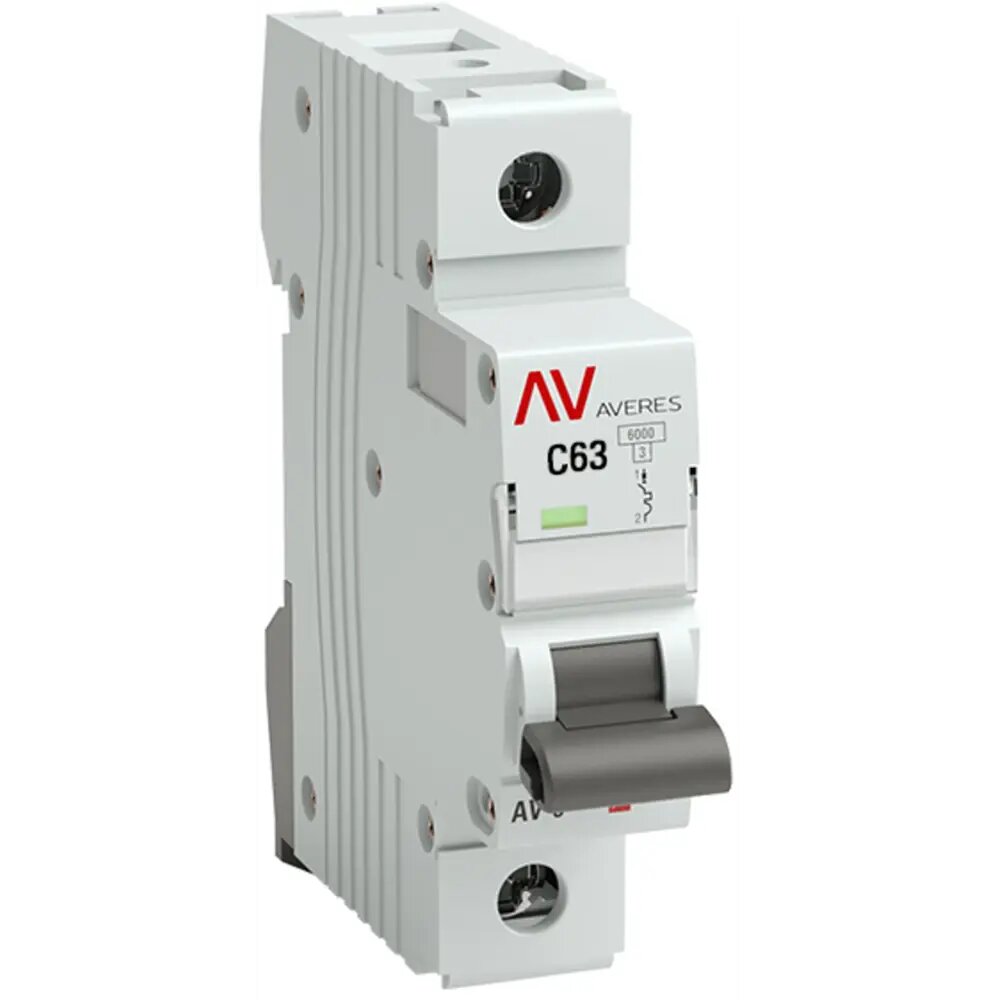 Автоматический выключатель EKF Averes AV-6 1P C63 А 6 кА mcb6-1-63C-av