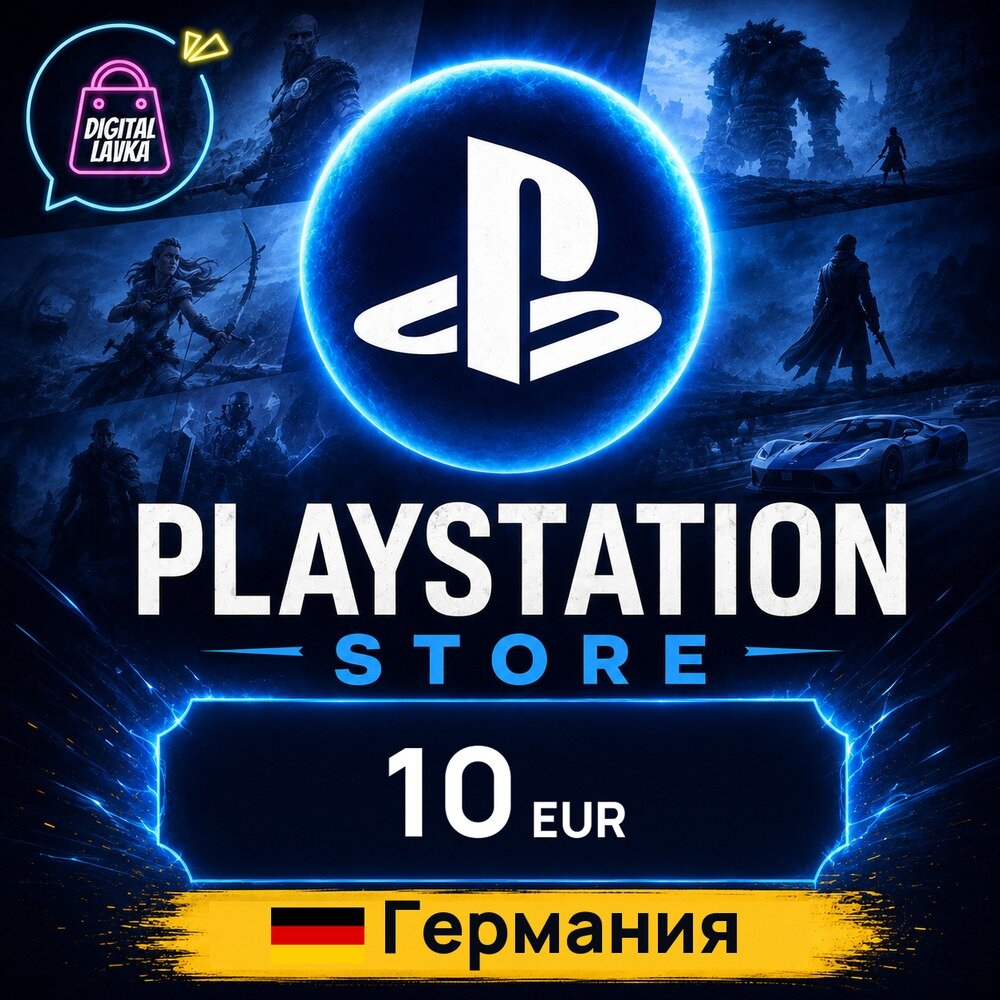 PlayStation Network (PSN) Германия · EUR 10 — карта оплаты, цифровой код пополнения счёта, моментальная доставка