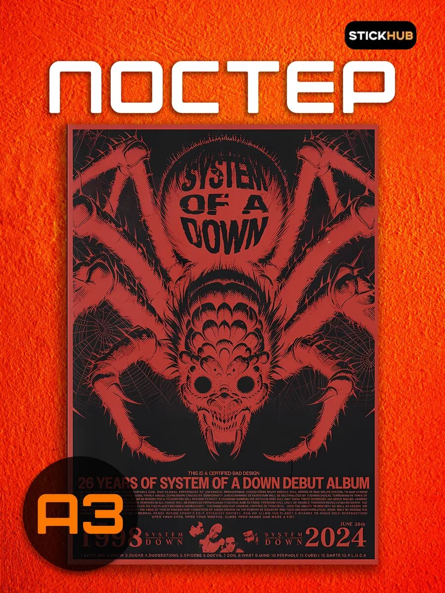 Постеры на стену интерьерные System of a Down