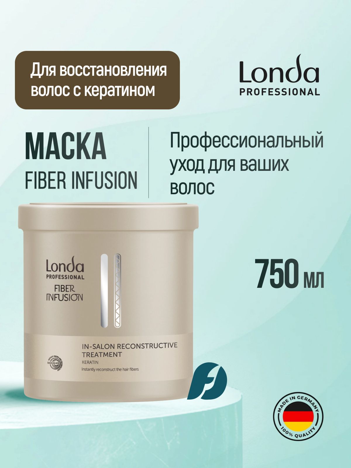 Londa Professional Fiber Infusion Восстанавливающая маска для волос с кератином, 750 мл