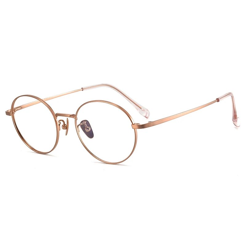 Круглые очки rose gold, титан, BCLEAR