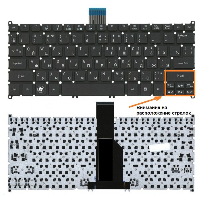 Клавиатура для ноутбука Acer Aspire S3, S3-391, V5-131; Aspire One B