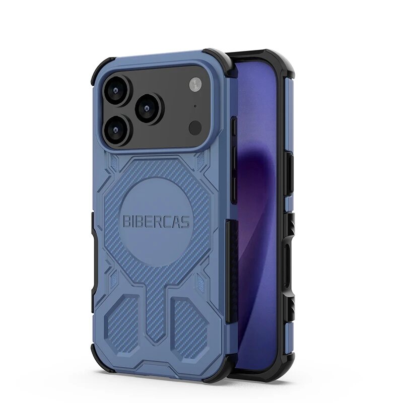 Противоударный Магнитный Чехол Heavy Duty Armor Для iPhone iPhone 15 Pro Max, Dark Blue