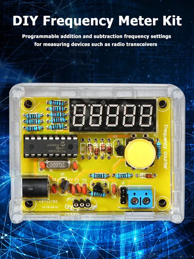 Частотомер DIY для кварцевых резонаторов, 1 Гц 50 МГц, в корпусе