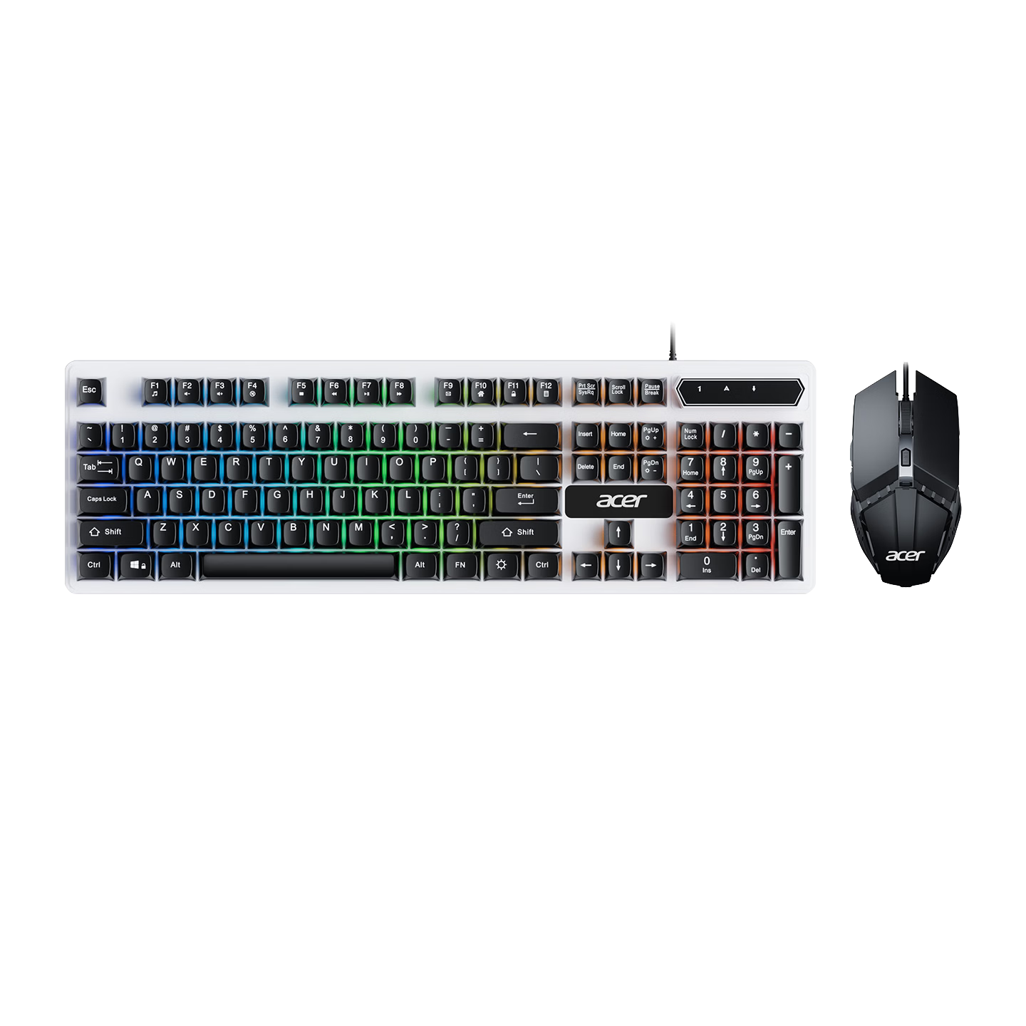 Acer OCC350 Проводная игровая клавиатура и мышь с подсветкой Черный набор для ПК ноутбука интернет-кафе и киберспорта