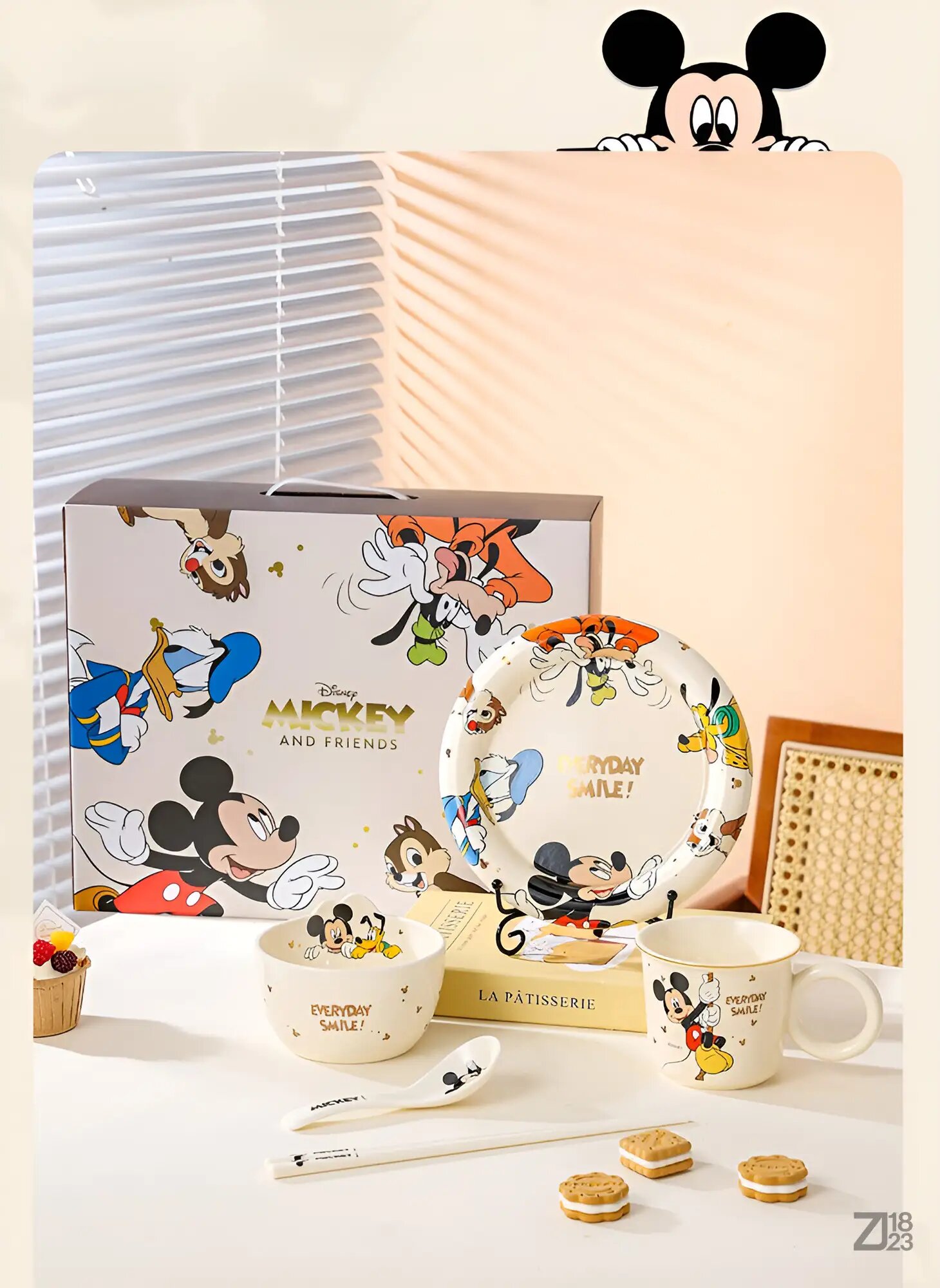Набор посуды Disney "Микки Маус", 5 предметов, керамика, мытье в посудомойке