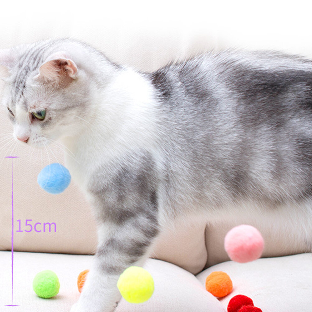 30 Штук Цветные Плюшевые Игрушки Для Кошек Мячики Для Котят Эластичные Мячи 2 5X2 5X2 5Cm