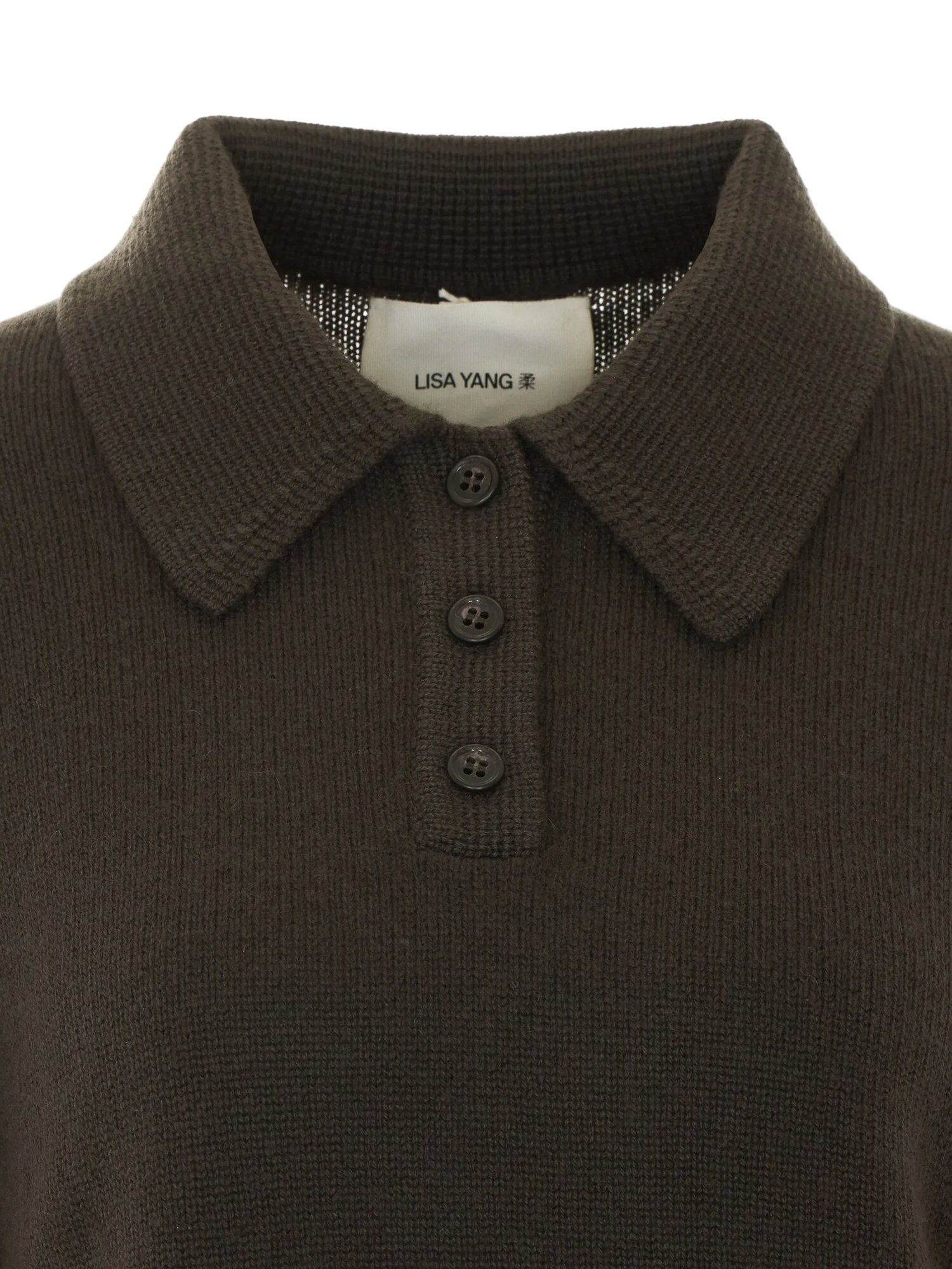 Рубашка Lisa Yang Etta cashmere polo, размер S-M, зеленый — фото 1