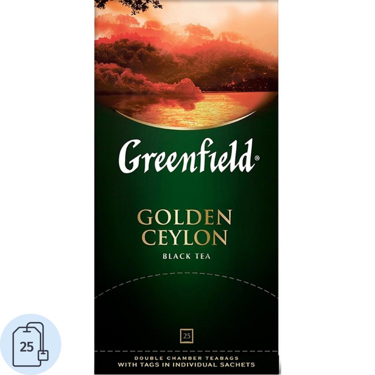 Чай Greenfield Golden Ceylon, черный, 25 пакетиков, 10 уп.