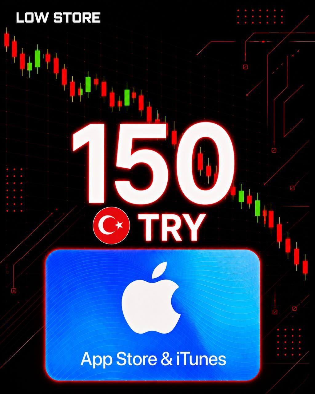 Подарочная карта Apple 150 TRY, цифровой код App Store и iTunes, Турция