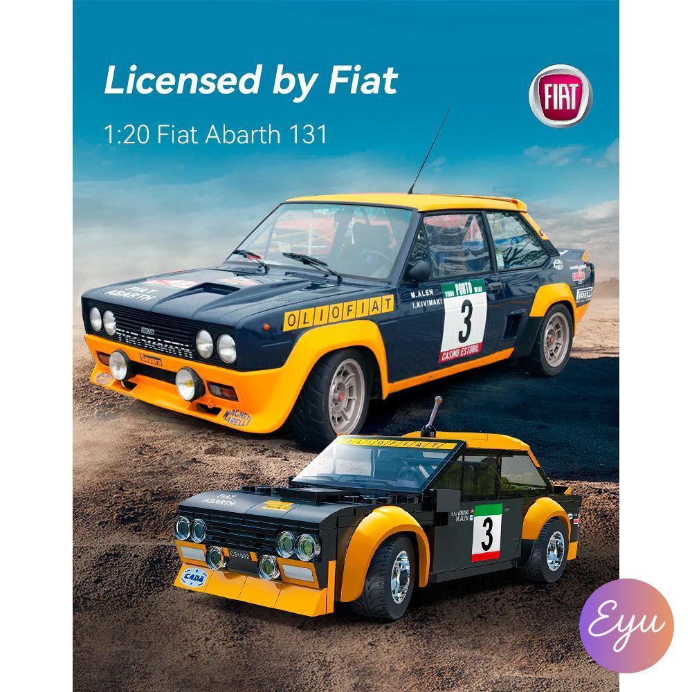 Радиоуправляемый конструктор CaDA спортивная машинка Fiat Abarth 131 1/24 (216 деталей) - C51092W