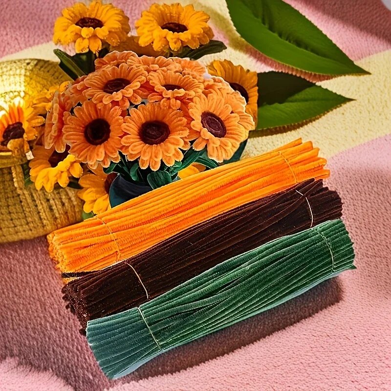 Металлические трубки для рукоделия с цветочным узором 150/300 шт. 150pcs sunflower