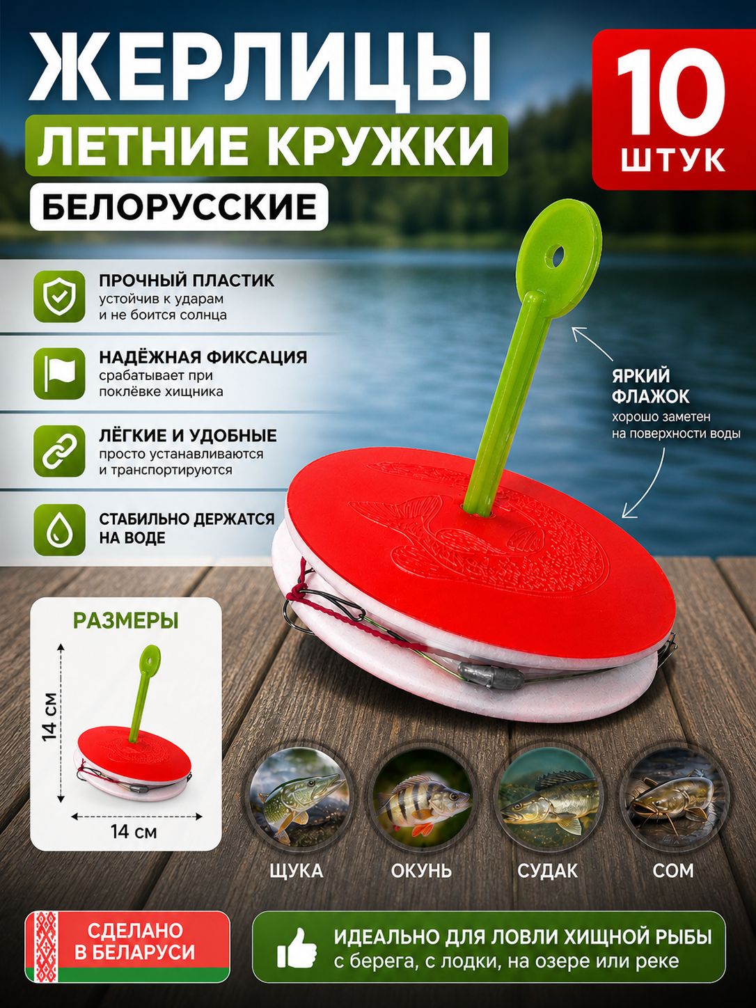 Жерлицы летние кружки 10 шт