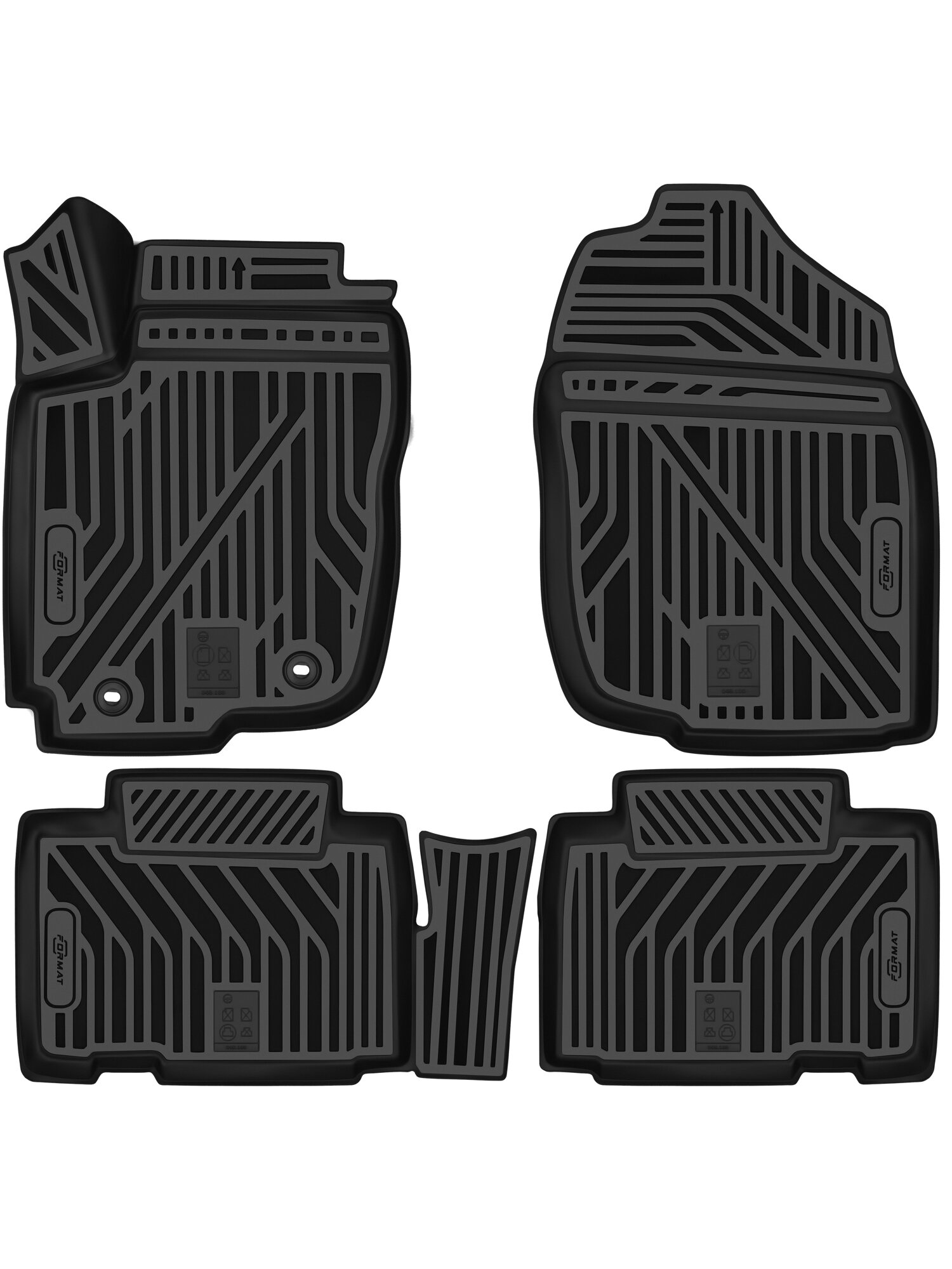 Коврики 3D в салон TOYOTA Rav 4, 2013-2015, 2015-, 4 шт. (ПУ, повышенная износостойкость) / Тойота Рав 4