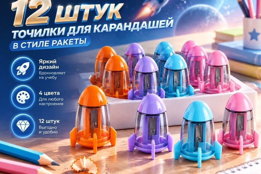12 Штук Удобные Карандашницы Милые Ручные Заточки Переносные Детские Заточки 5 4X4X4CM