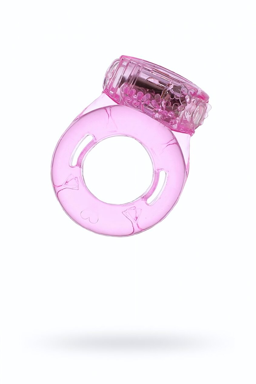 Виброкольцо "Love Ring" розовое с усиками, двойной мотор, водонепроницаемое, гель
