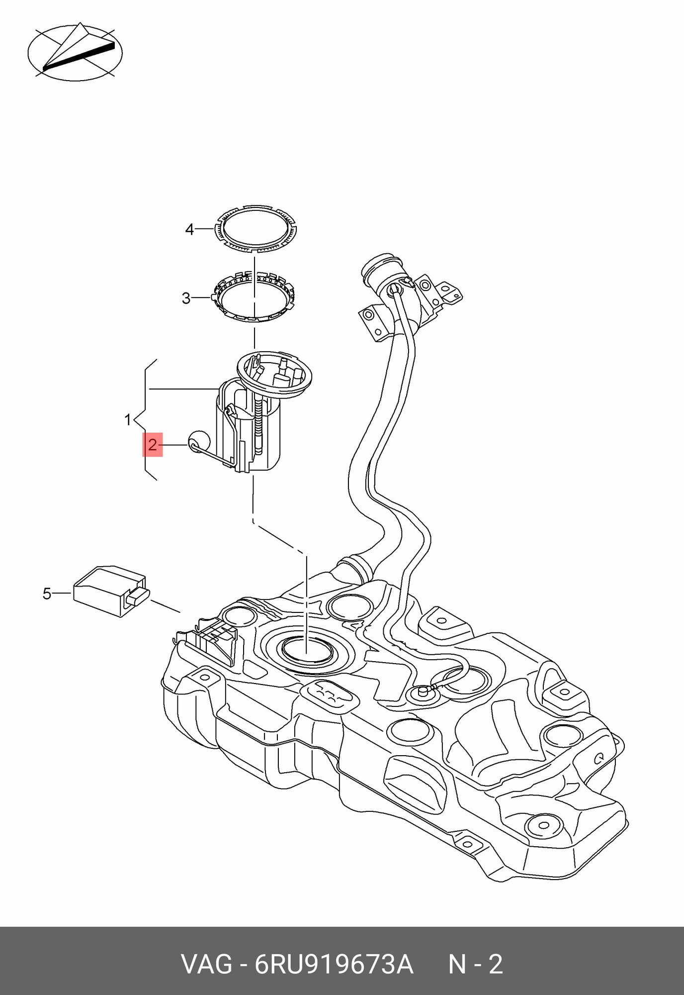 Датчик Уровня Топлива Vw 2016-2017 (VAG 6RU919673A)