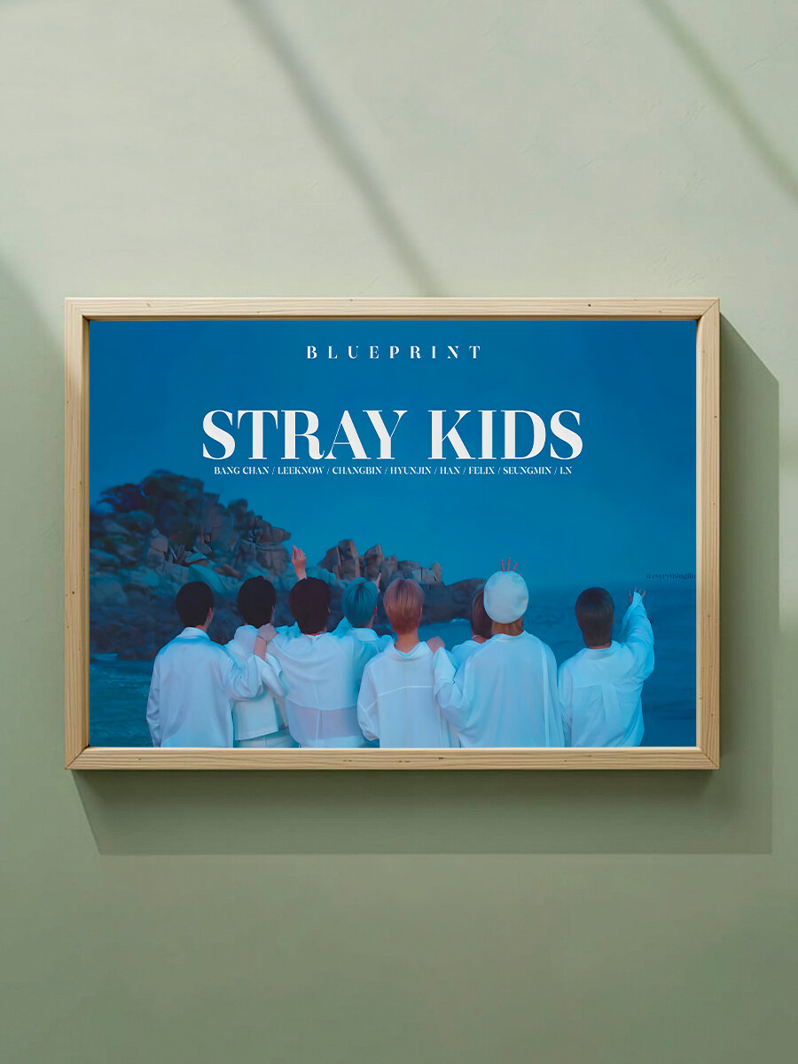 Постер, плакат на стену "Обложка Blueprint: группа Stray Kids / Stray Kids" 42 см х 29,7 см (А3) Без Рамы