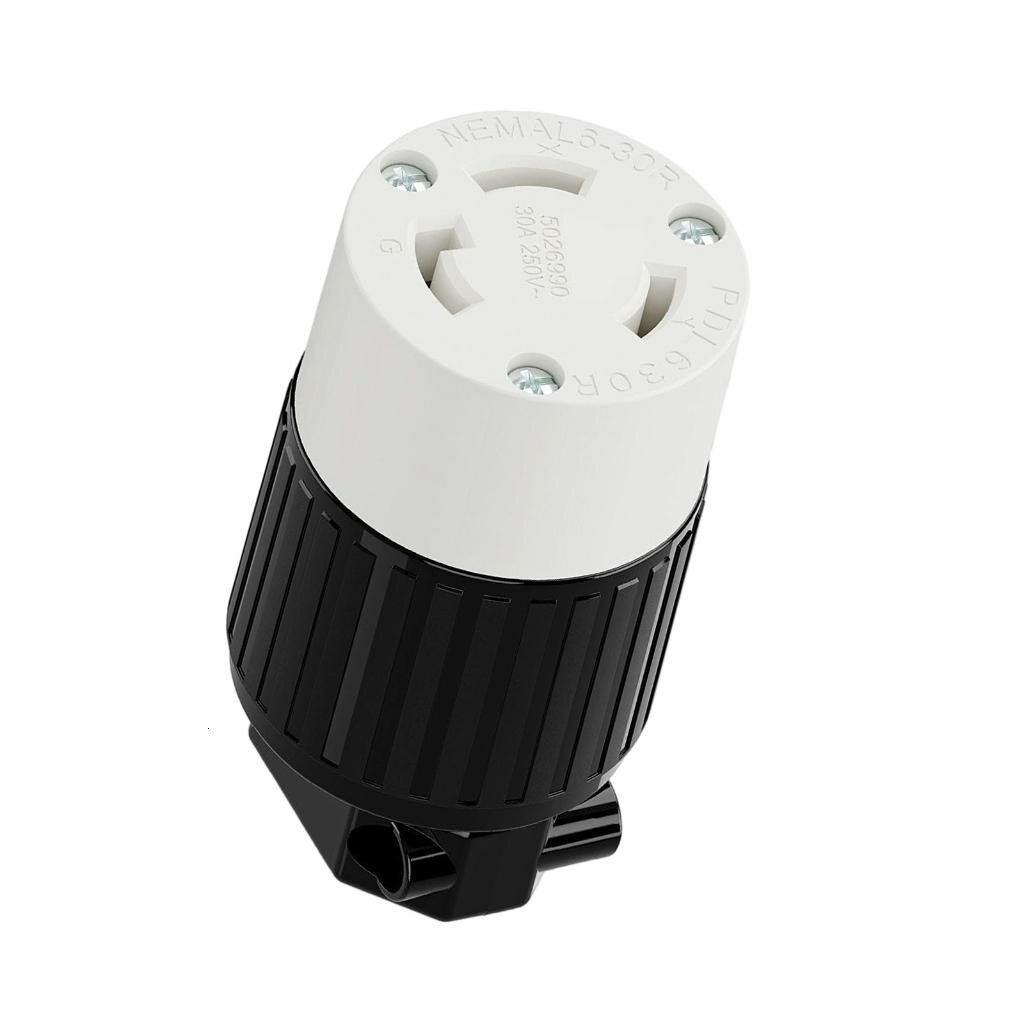 Розетка NEMA L6-30R 30A 250V, Чёрное и белое