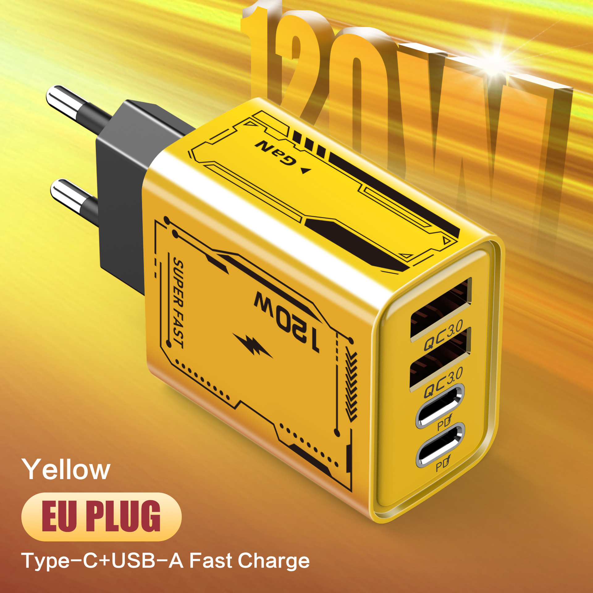 Зарядное устройство Xiaomiyoupin, сверхбыстрая зарядка, версия EU Charger, 120Вт
