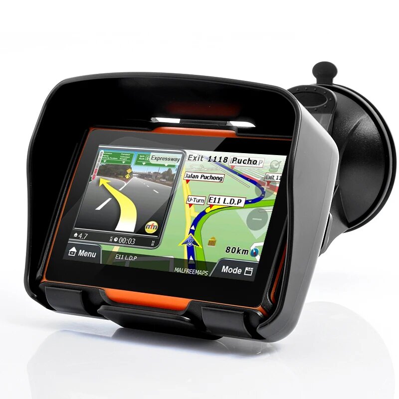 2026 Автомобильная мотоциклетная GPS-навигация 4,3 дюйма, сенсорная IPX7, водонепроницаемая, с Bluetooth FM AVIN, встроенная карта 8 ГБ, бесплатная установка