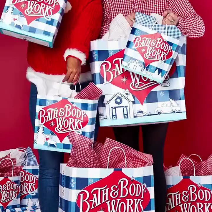 Крафтовый цветной пакет с ручками Bath&Body Works — фото 1