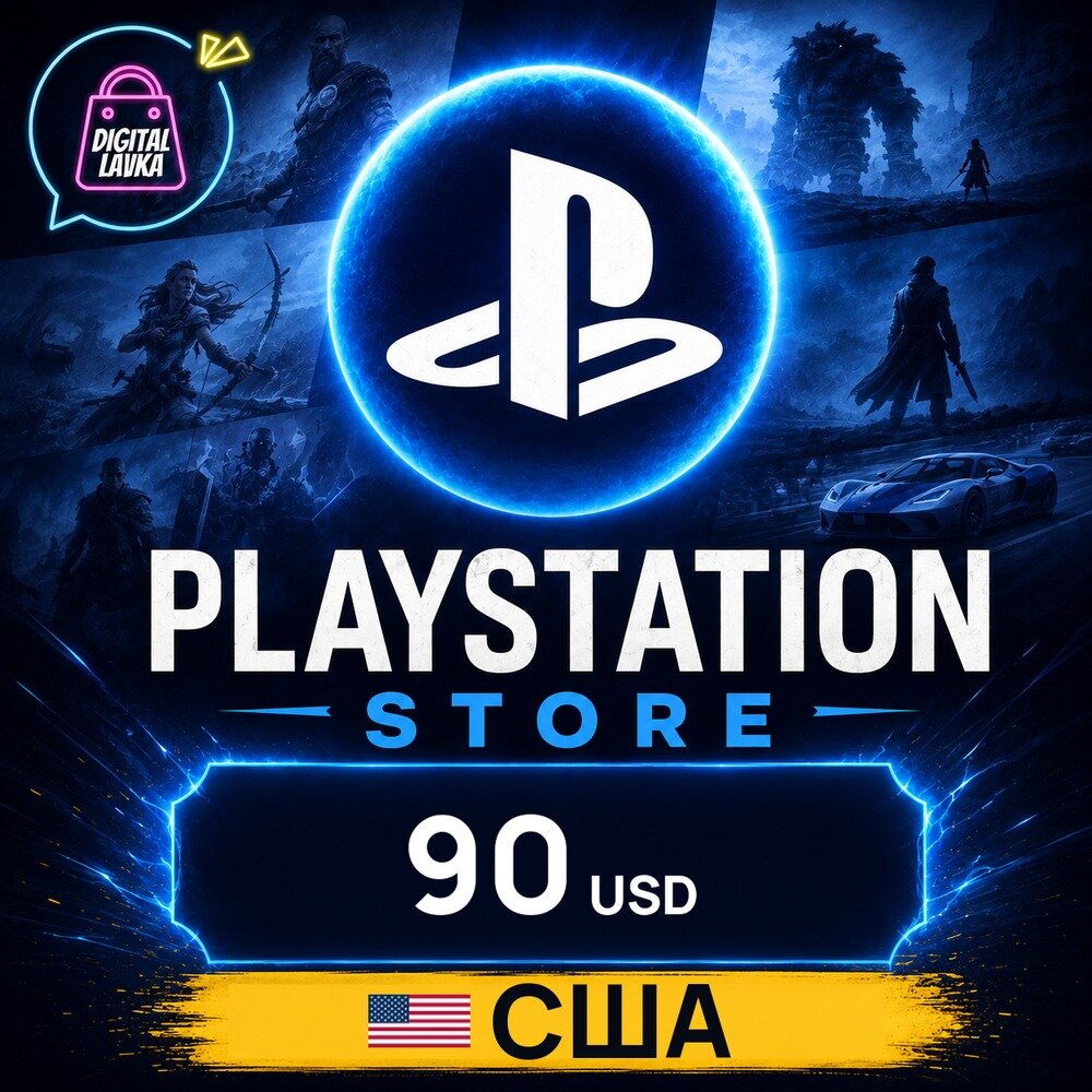 PlayStation Network (PSN) США · USD 90 — карта оплаты, цифровой код пополнения счёта, моментальная доставка