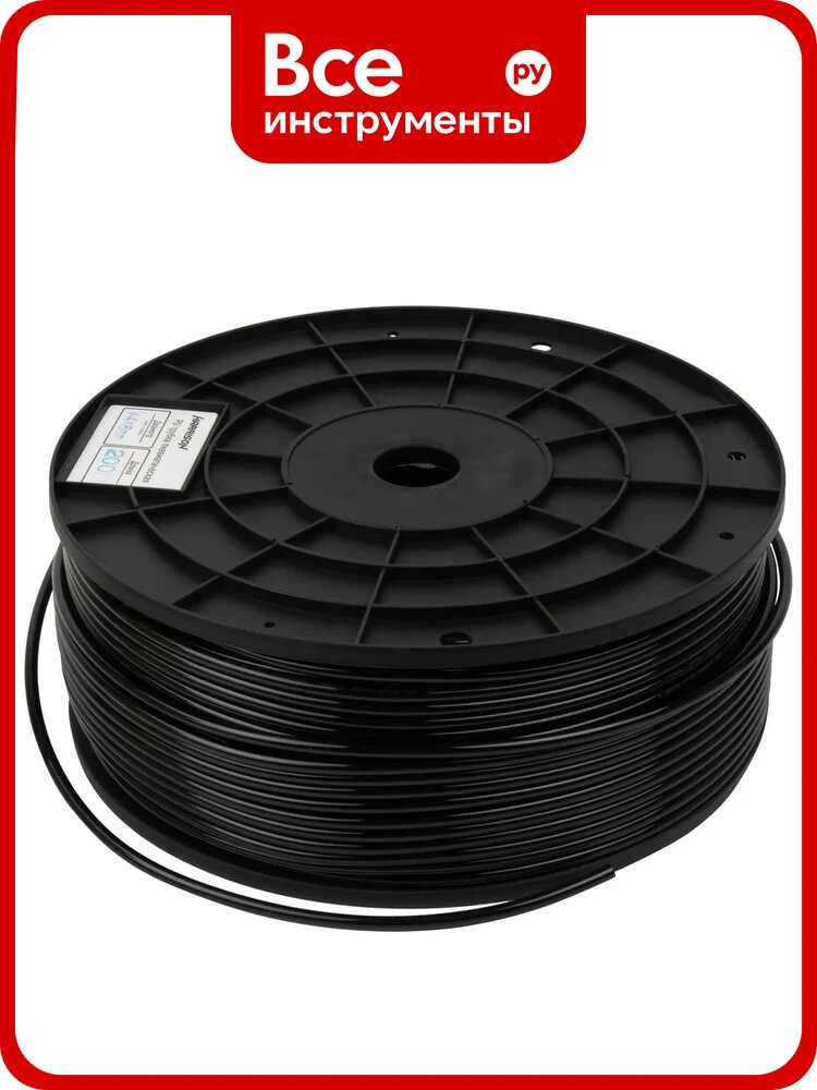 Трубка черная PU 4x6 мм, длина 200 м Harrison HUS0406-BK