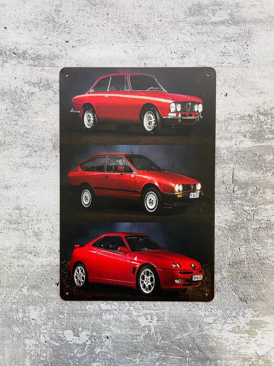Декор на стену табличка металлическая Alfa Romeo