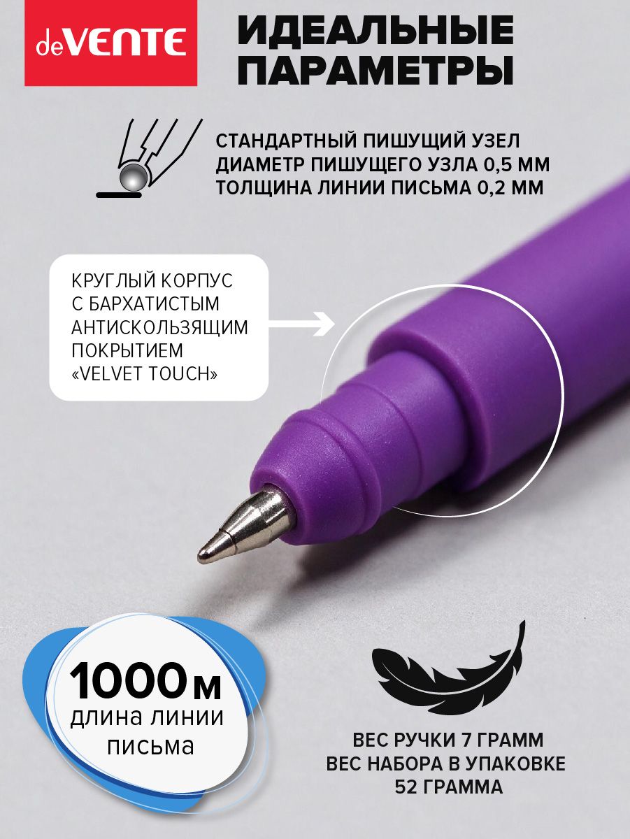 Ручки шариковые синие для школы с надписями 6 шт — фото 1