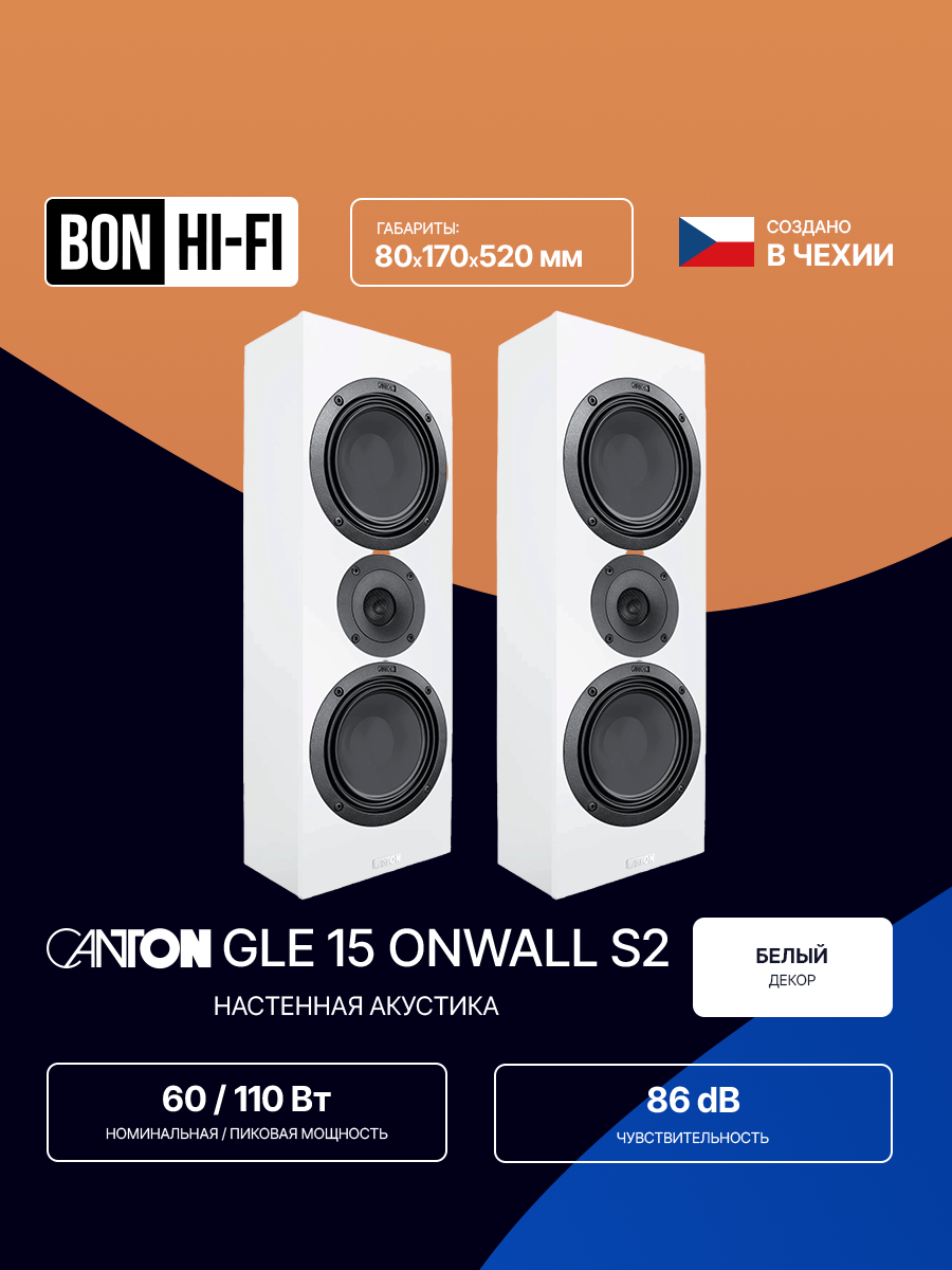 Настенная акустика Canton GLE 15 OnWall S2 White для Hi-Fi систем