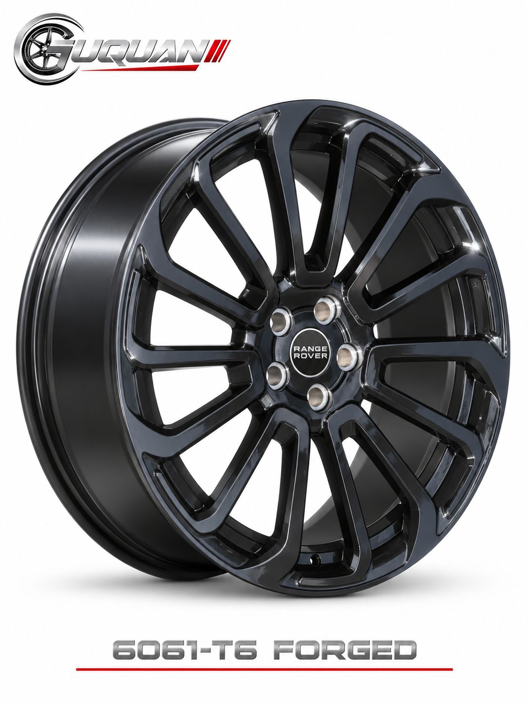 Кованый колесный диск ABW 3229E2090-2 R20 9J ET40 5x120, глянцевый черный, полное покрытие