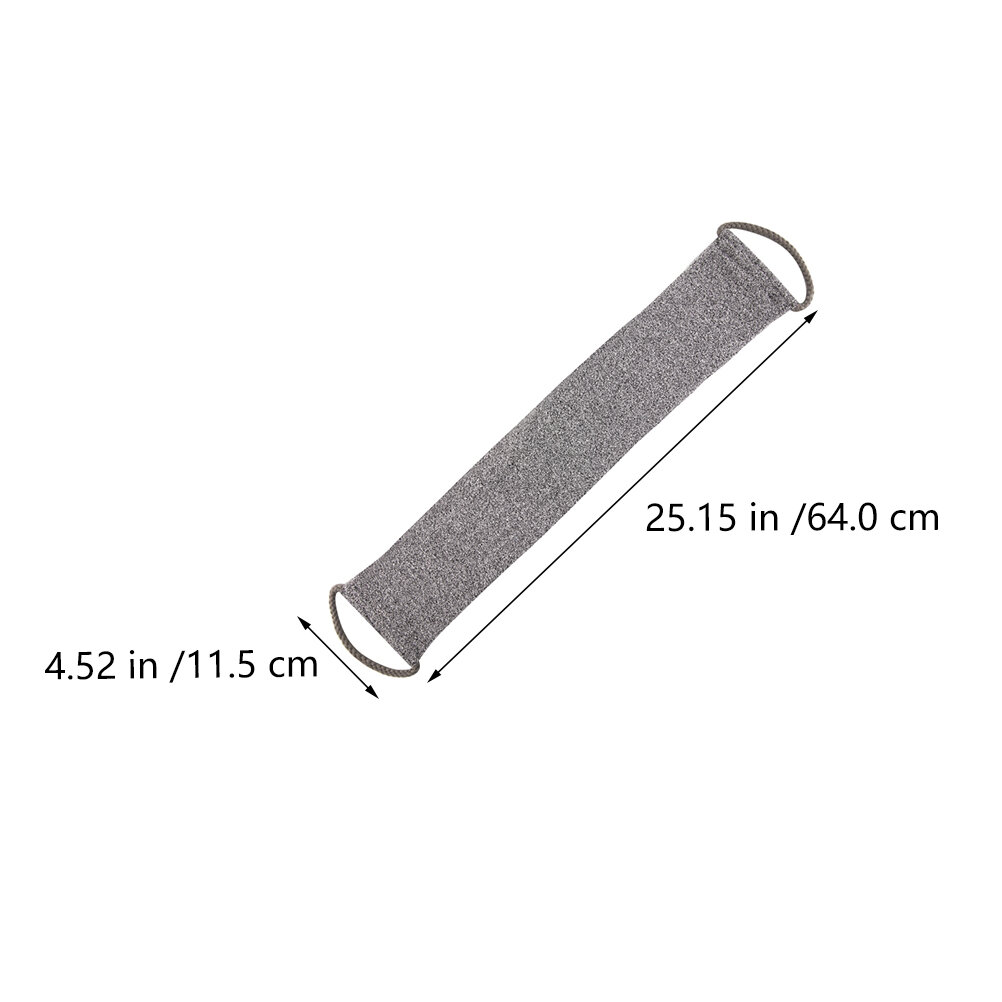 Набор Для Душа С Кожаным Скраббером И Перчаткой Серого Цвета 64x11.5 Cm