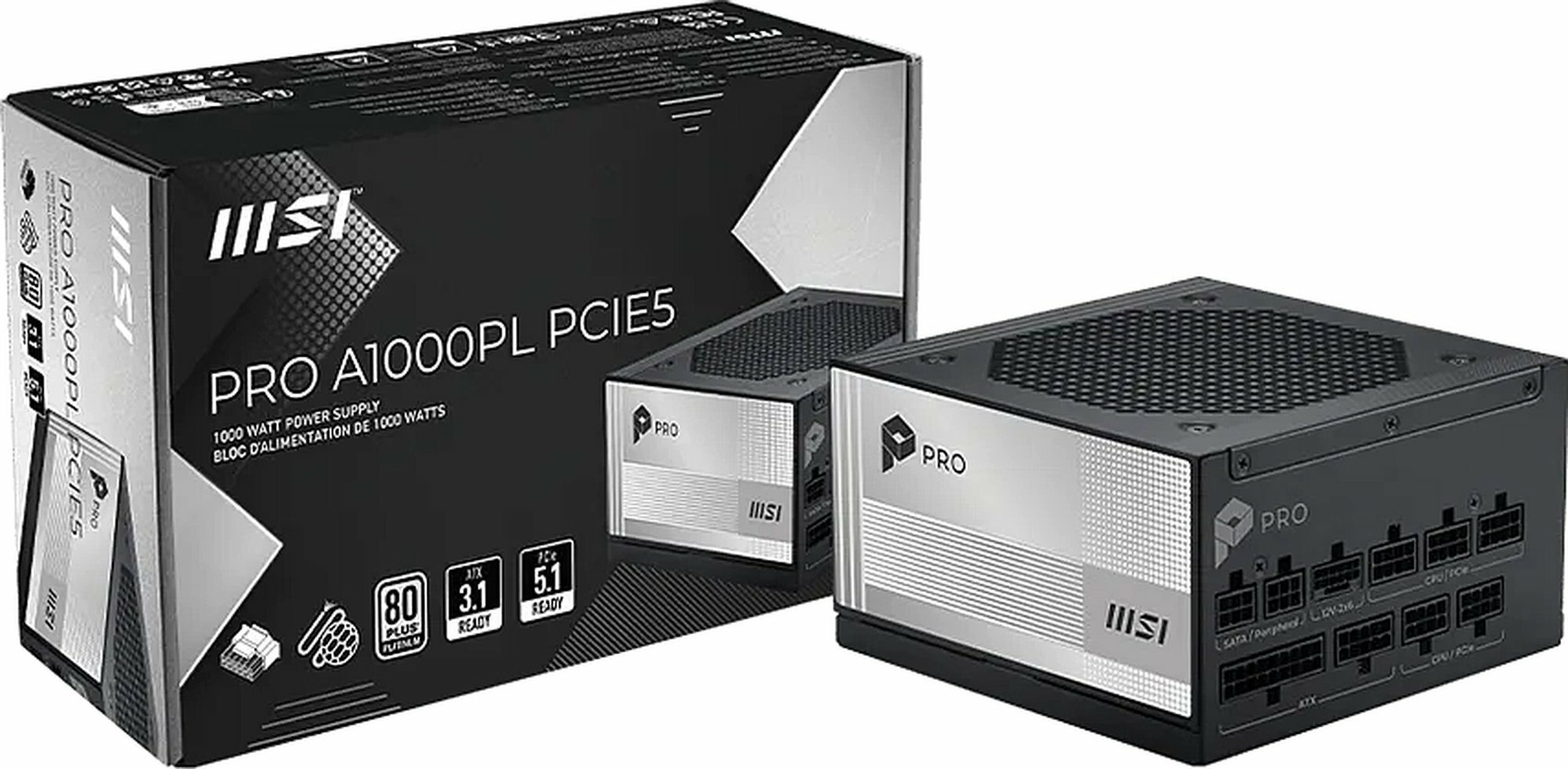 Блок питания MSI 1000W ATX PRO A1000PL PCIE5