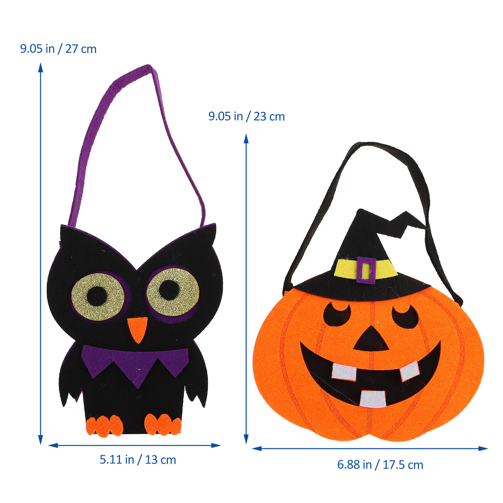 2 Штуки Halloween Мешочки Для Сладостей И Подарков Из Осенних Тканей 17X13CM
